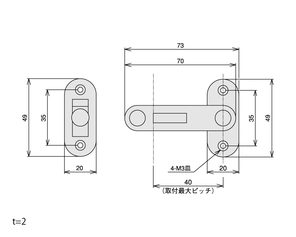 SSF-0341 SFunステンレス打掛け錠 70mm 製品情報詳細 | G-Fun